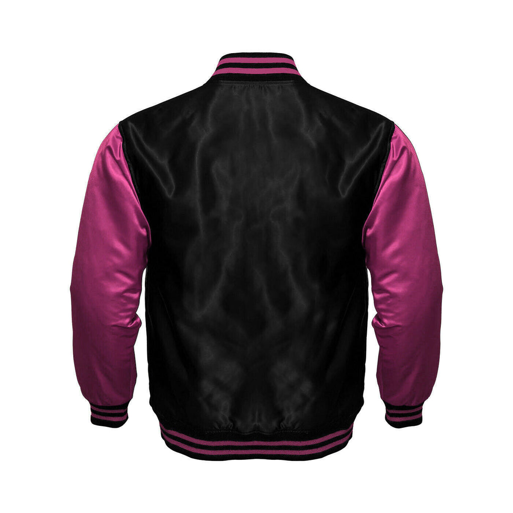 Mens Satin Jacket Black/Pink – Deckra Sports